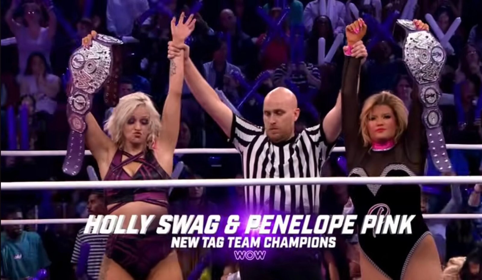 WOW Women of Wrestling Tag Team Championship: Penelope Pink & Holly ...